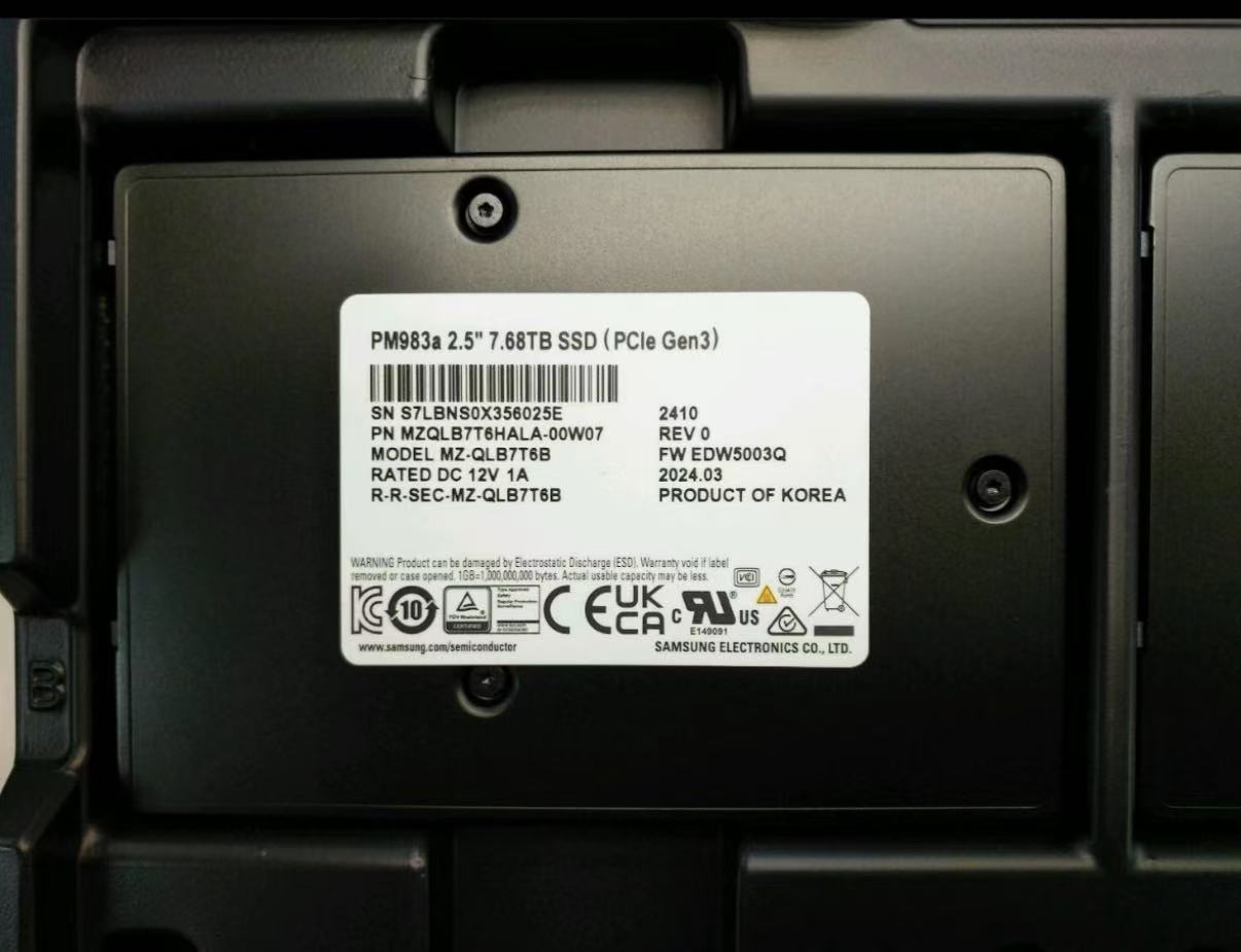 MZQLB7T6HALA-00W07 三星 PM983A 7.68T 企业级SSD_同袍存储